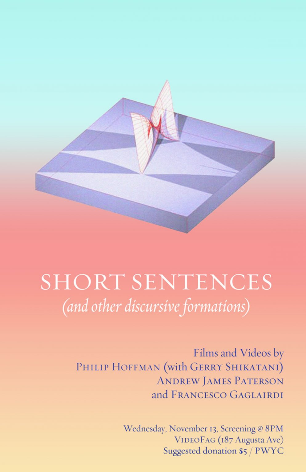 Short Sentences (+ other discursive formations) – Clint Enns